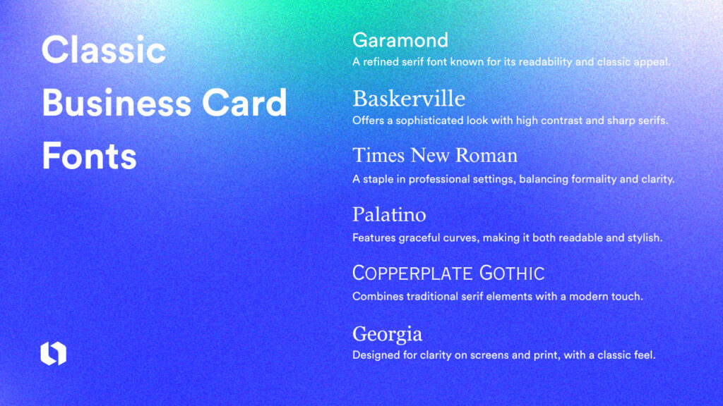 27 Best Fonts for Business Cards (And How to Choose Them) | Looka