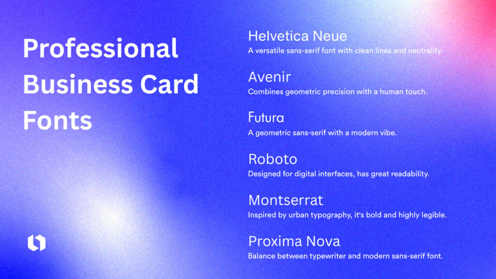 27 Best Fonts for Business Cards (And How to Choose Them) | Looka